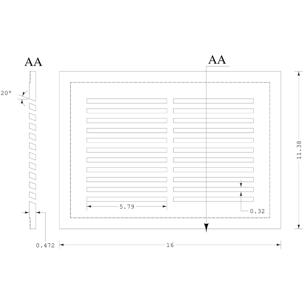 Flush Permanent Cold Air Return Cover, 14″ x 8″ | Made2Match